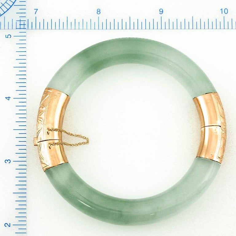 Certified Natural Translucent Green/Water Jadeite Jade Hinge and Clasp ...