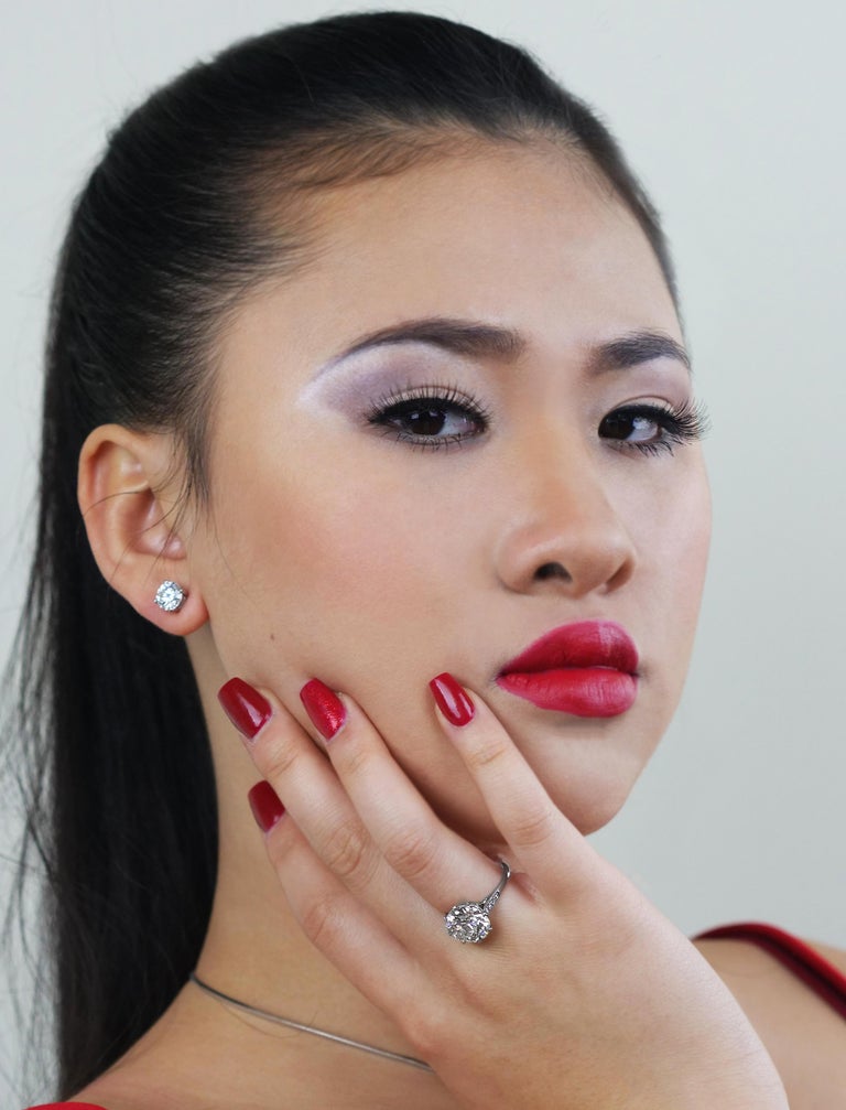 Certified Old European Big/Huge Round Diamond Solitaire 4.9 Carat Ring ...