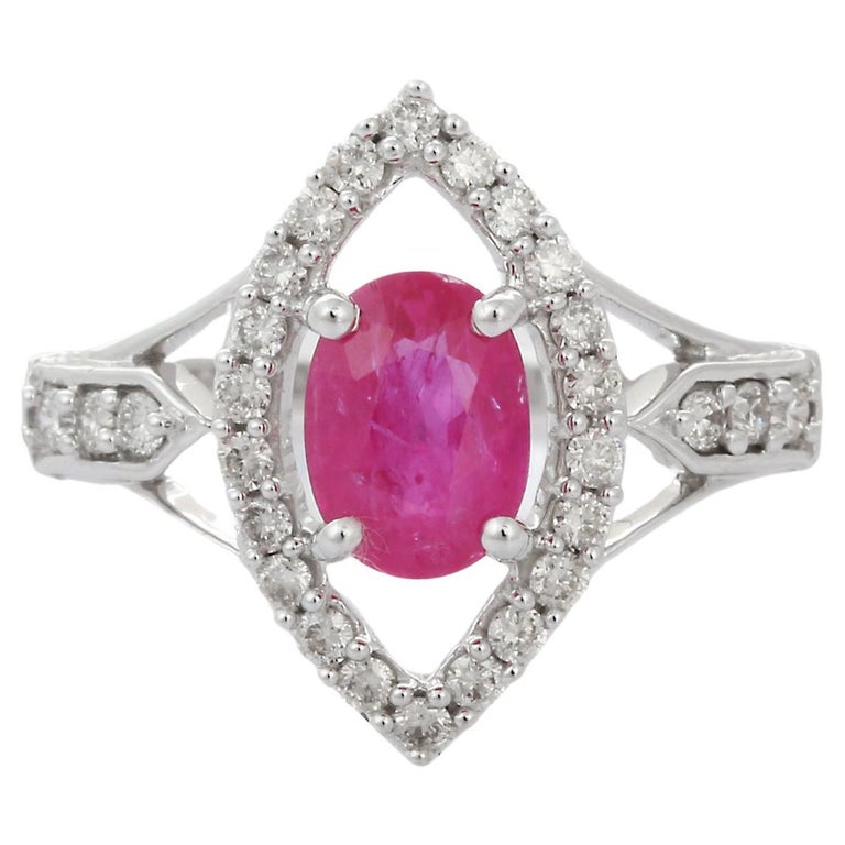 Customizable Certified Ruby and Diamond Marquise Shape Engagement Ring ...