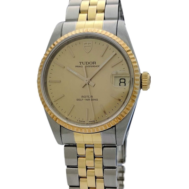 Certified, Tudor Prince 72033 with Band and Gold Dial at 1stDibs
