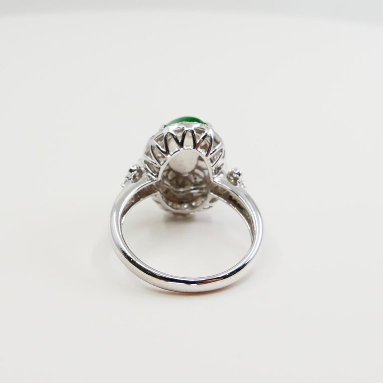 Certified Type A Jadeite Jade and Diamond Cocktail Ring, Best Imperial ...