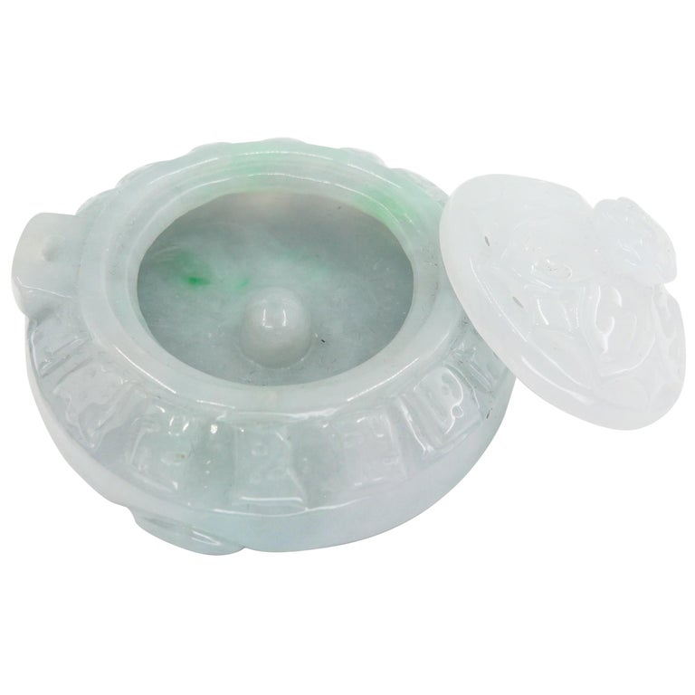 Certified Type A Jadeite Jade Container, Incense Burner, Ring Holder ...