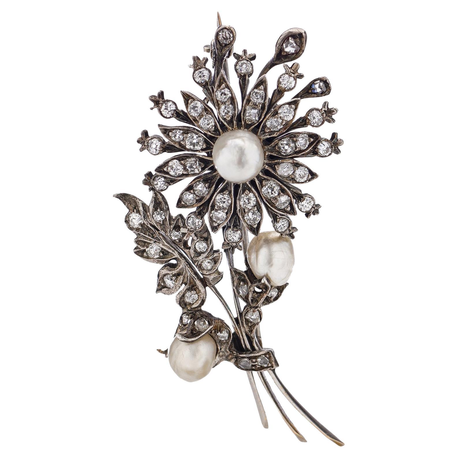 Unique Victorian Pearl Necklace with Brooch Set, Outstanding Condition ...