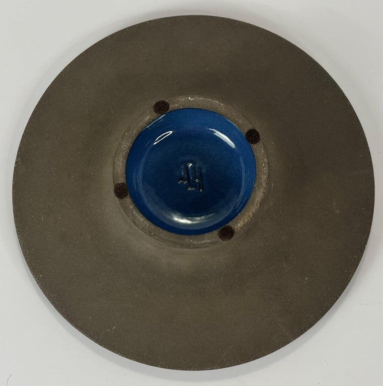 Cerulean Blue Satellite Form Low Bowl Impressed Design Technics and by ...