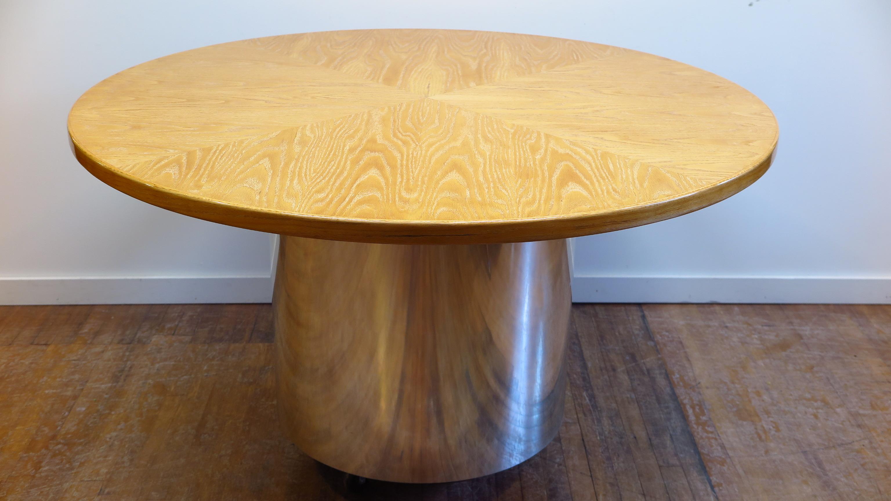 Cerused Round Dining Table For Sale at 1stDibs