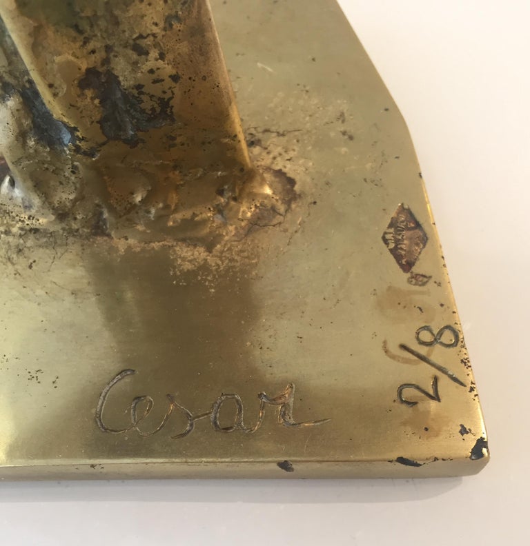 César Baldaccini - César Maillard Plate Bronze Sculpture 1971 Plaque ...