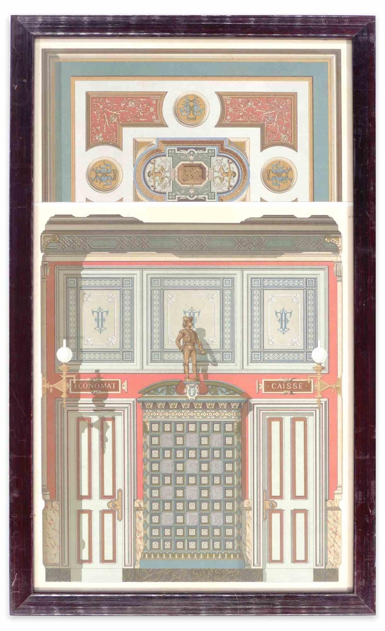 Cesar Daly - Hotel du Figaro - Original Lithograph by Cesar Daly - 1877 ...