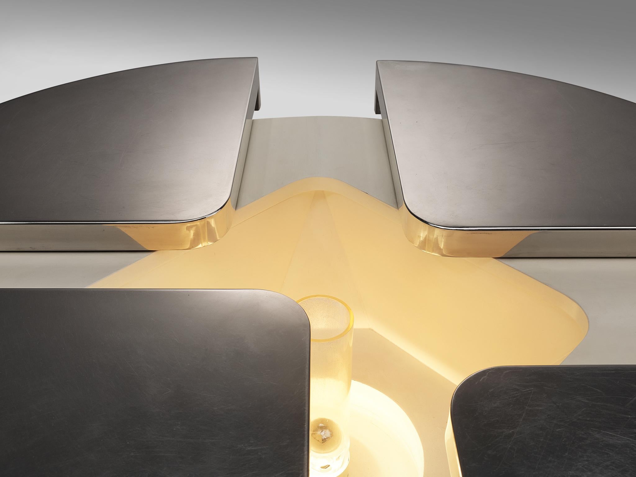 Cesare Augusto Nava Coffee Table 'Quadrifoglio' with Internal Light ...