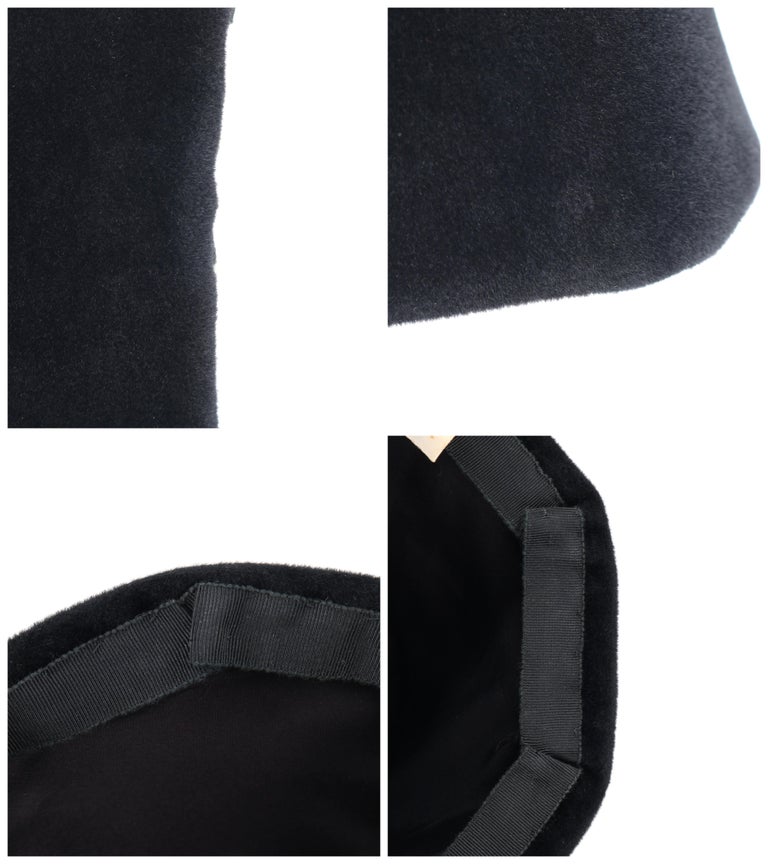 CESARE CANESSA c.1950's Haute Couture Numbered Black Velvet Sculptural ...