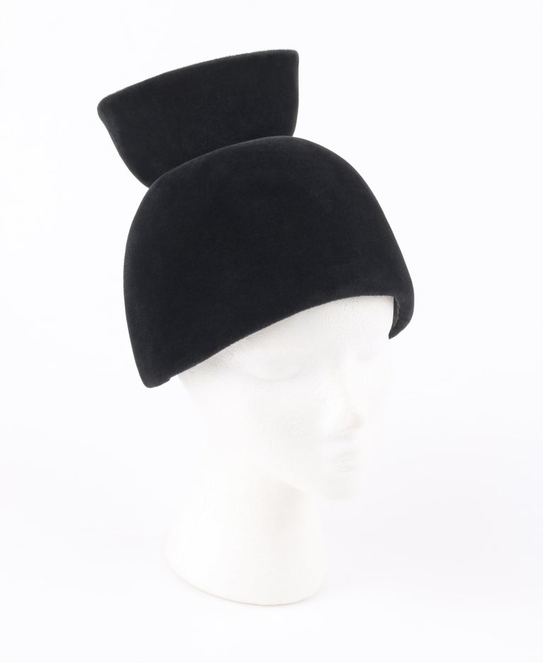 CESARE CANESSA c.1950's Haute Couture Numbered Black Velvet Sculptural ...
