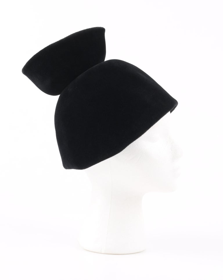 CESARE CANESSA c.1950's Haute Couture Numbered Black Velvet Sculptural ...