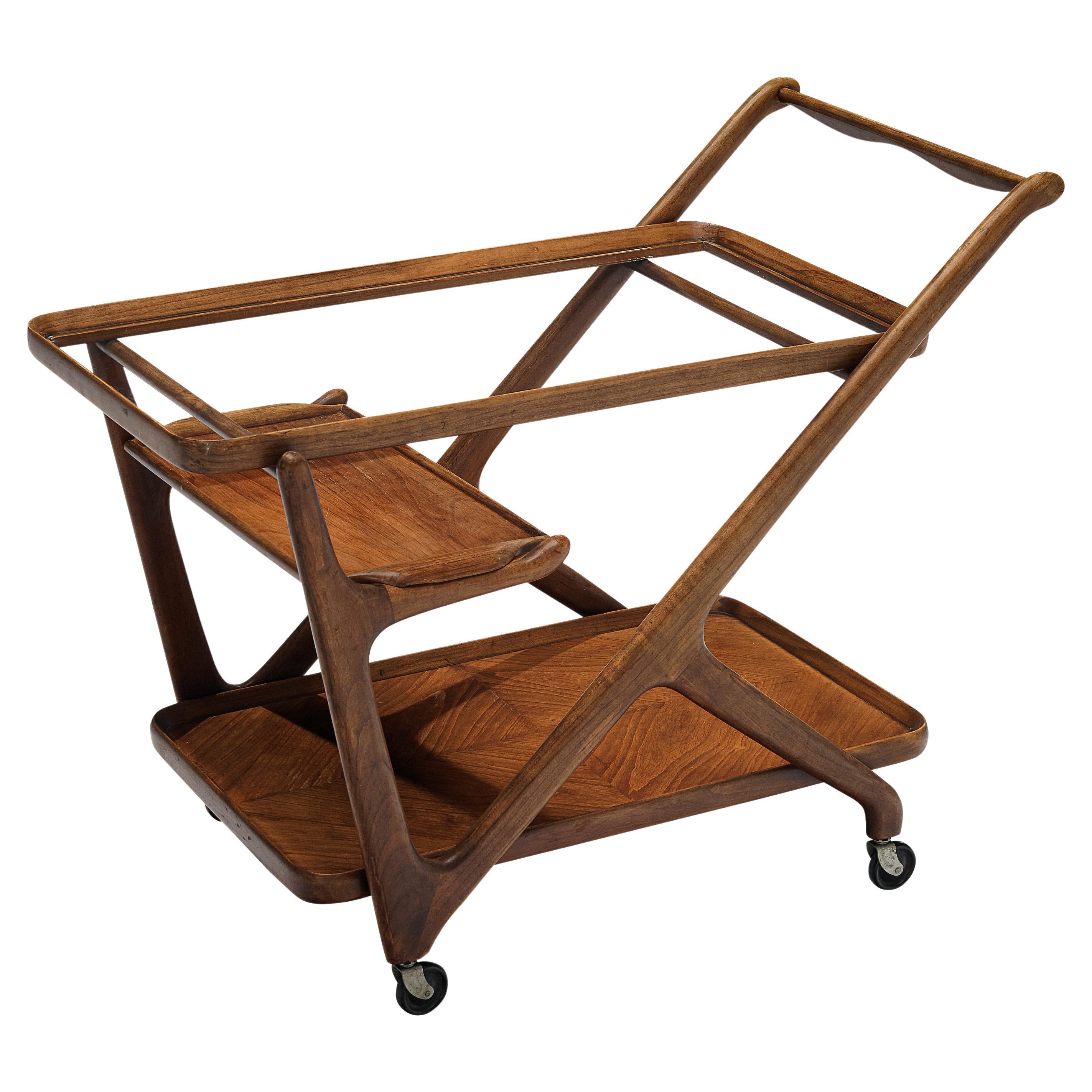 English Wooden Bar or Tea Trolley with Removable Tray at 1stDibs