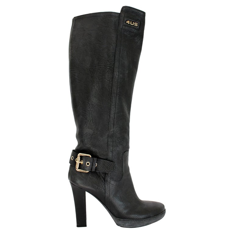 Cesare Paciotti Black Leather Boots For Sale at 1stDibs