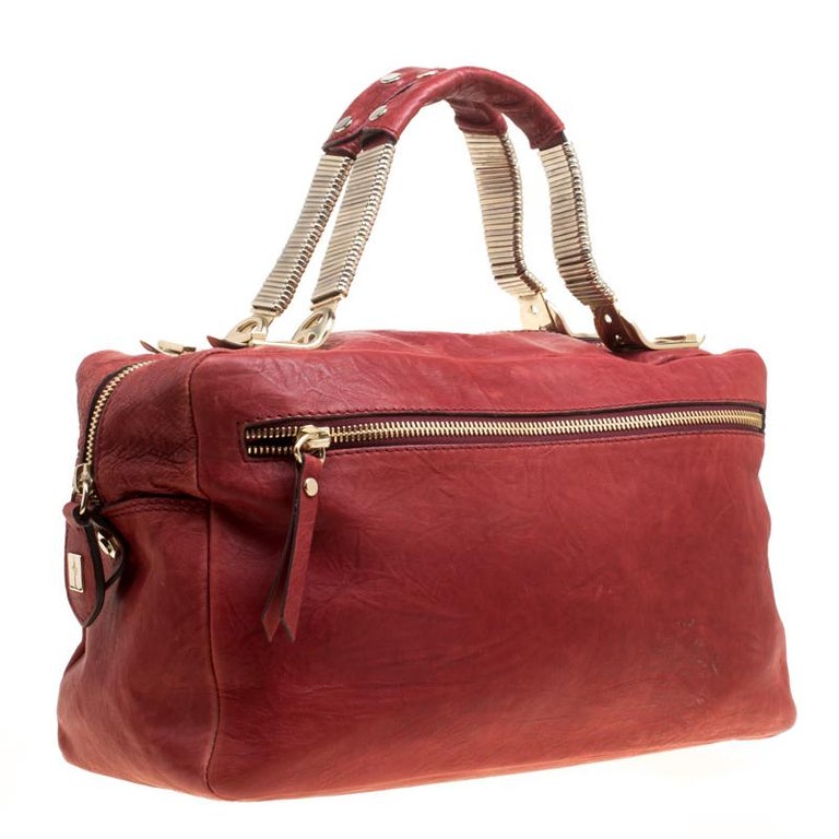 Cesare Paciotti Red Leather Satchel For Sale at 1stDibs | cesare ...