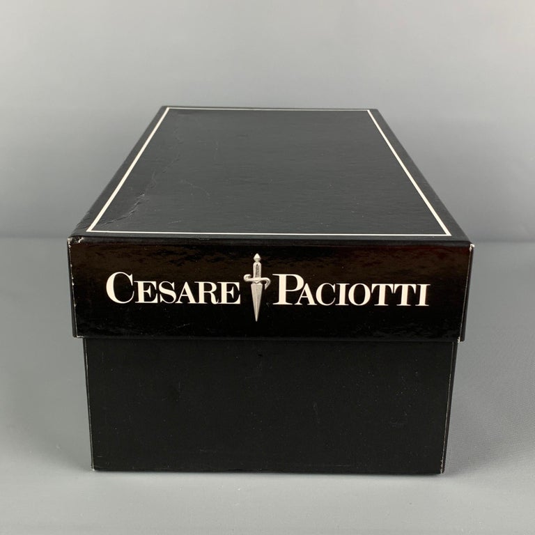 CESARE PACIOTTI Size 10 Black Studded Leather Lace Up Shoes For Sale at ...