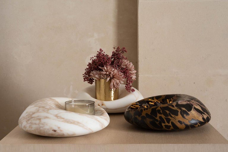 Cetus Paonazzo marble Flower vase and Candle holder For Sale at 1stDibs