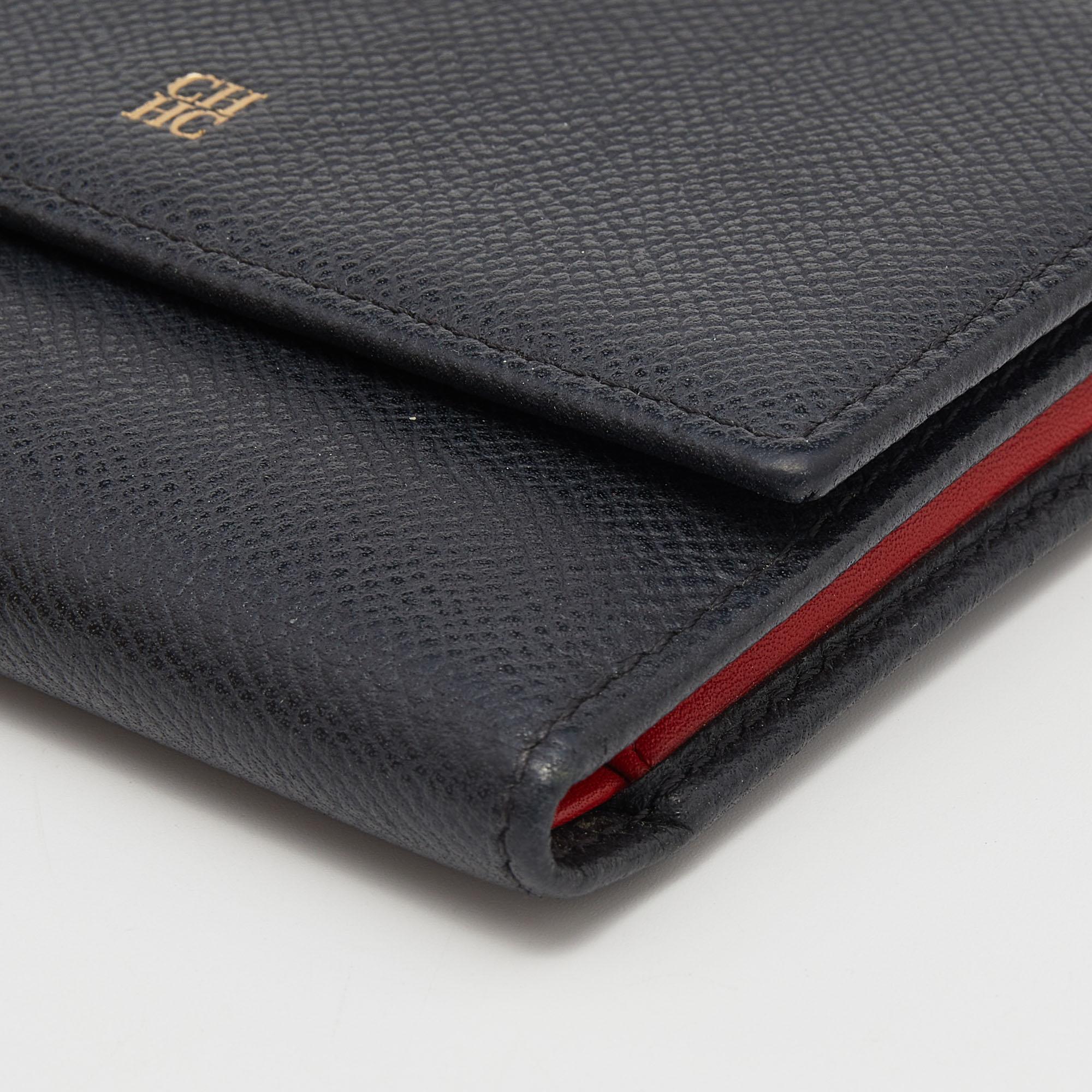 CH Carolina Herrera Black Leather Tri Fold Wallet at 1stDibs | carolina ...
