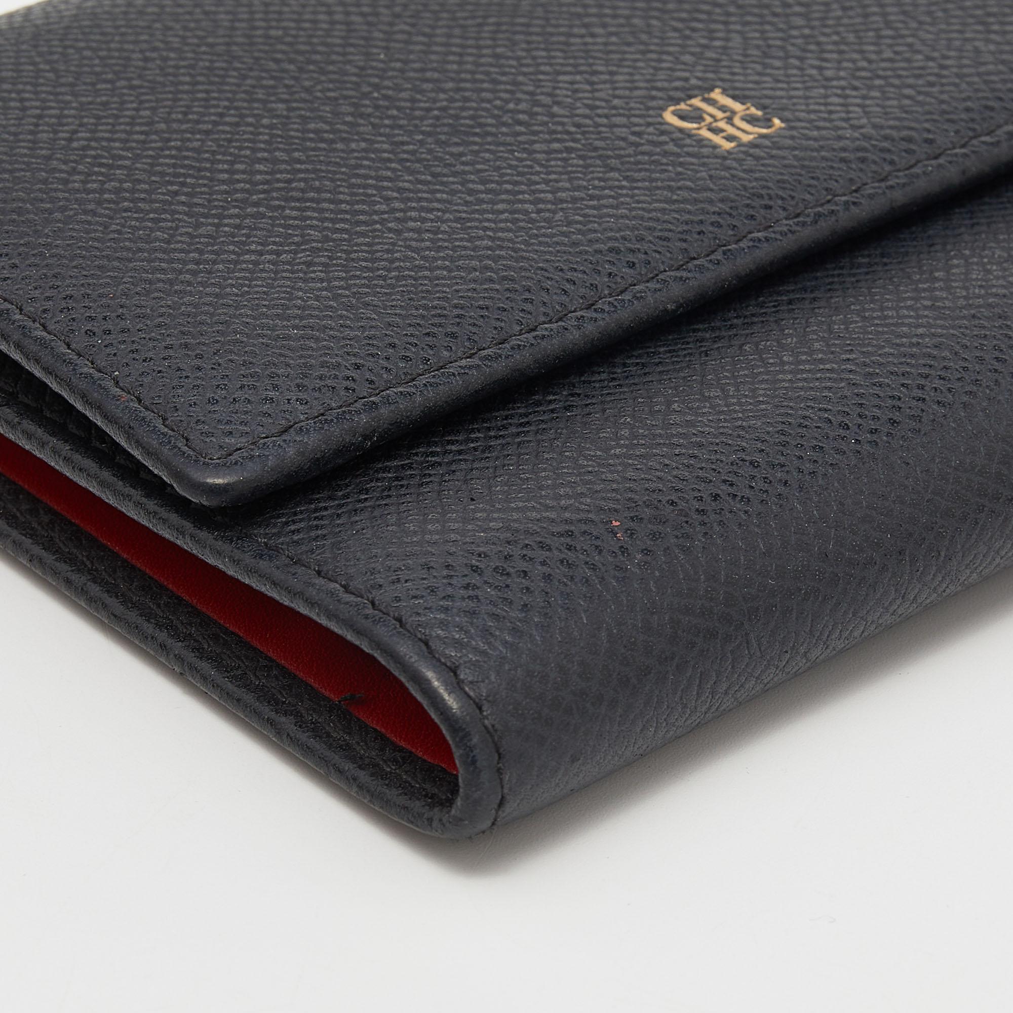 CH Carolina Herrera Black Leather Tri Fold Wallet at 1stDibs | carolina ...