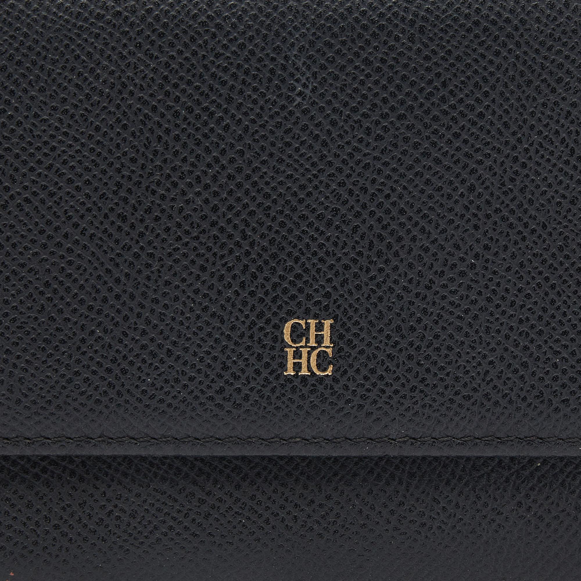 CH Carolina Herrera Black Leather Tri Fold Wallet at 1stDibs | carolina ...
