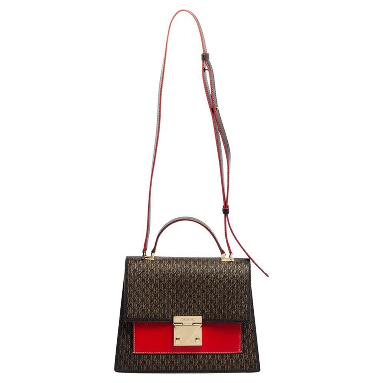 CH Carolina Herrera Multicolor Monogram Coated Canvas and Leather Top ...
