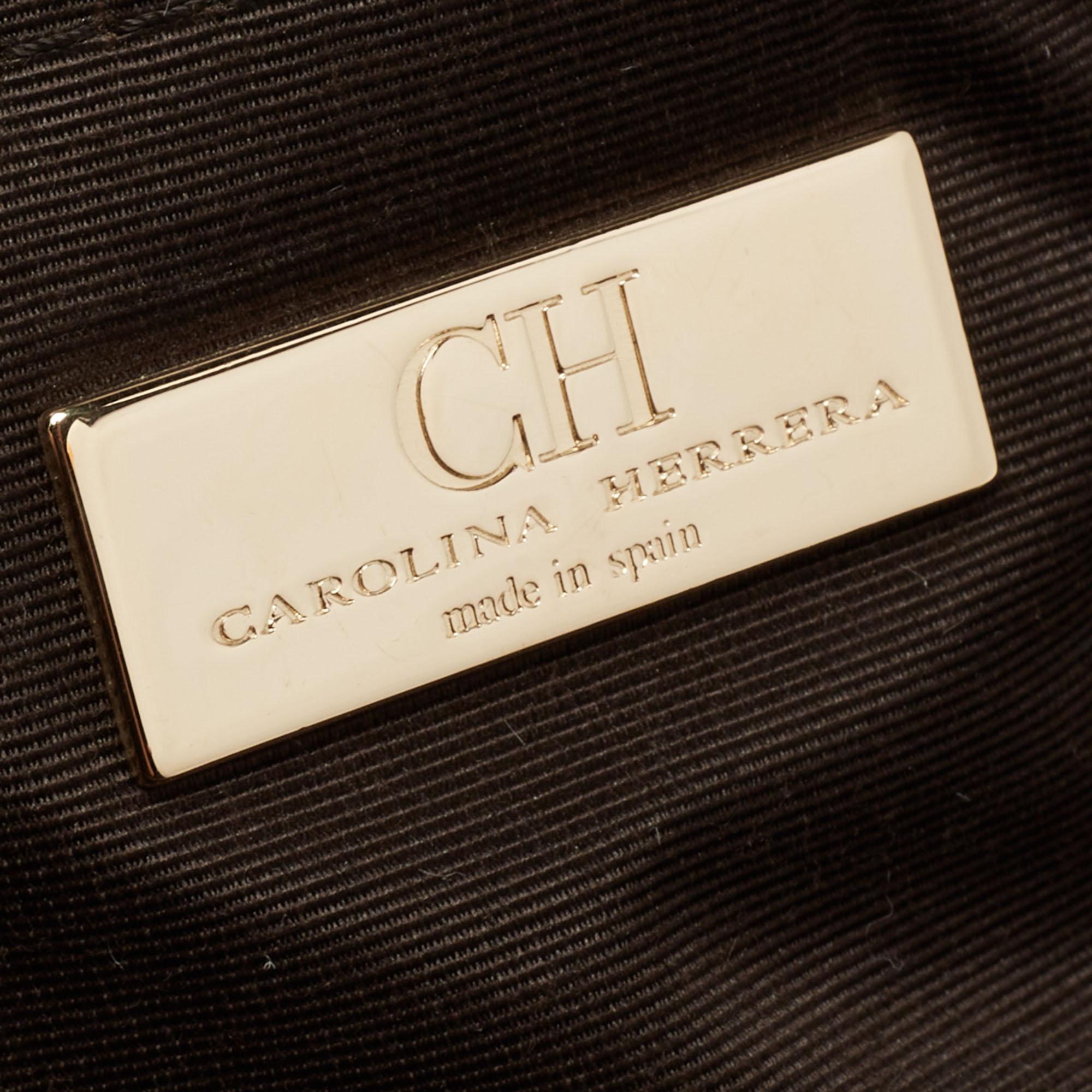 CH Carolina Herrera Multicolor Signature Print Fabric and Leather Chain ...