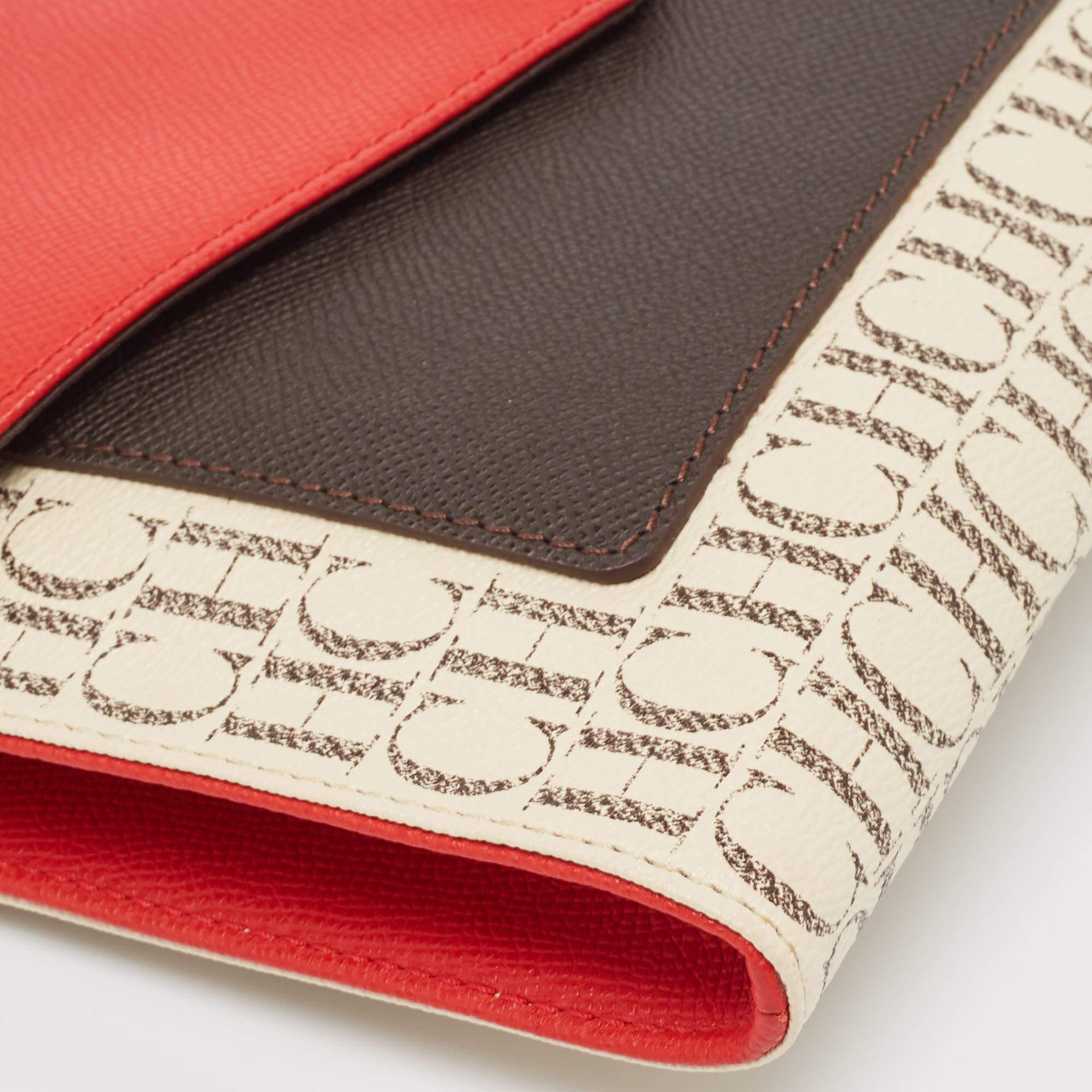 CH Carolina Herrera Signature Coated Canvas and Leather Envelope ...