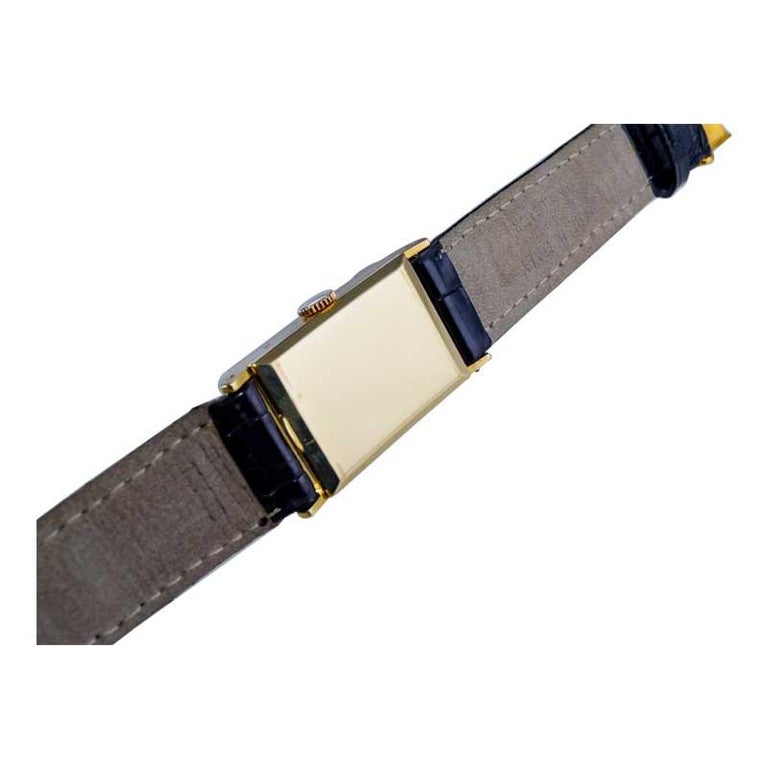 C.H. Meylan 18 Karat Yellow Gold Art Deco Watch Hand Constructed, circa ...