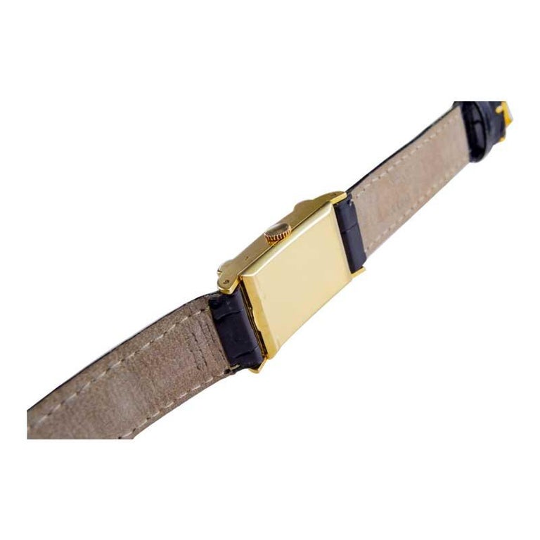 C.H. Meylan 18 Karat Yellow Gold Art Deco Watch Hand Constructed, circa ...