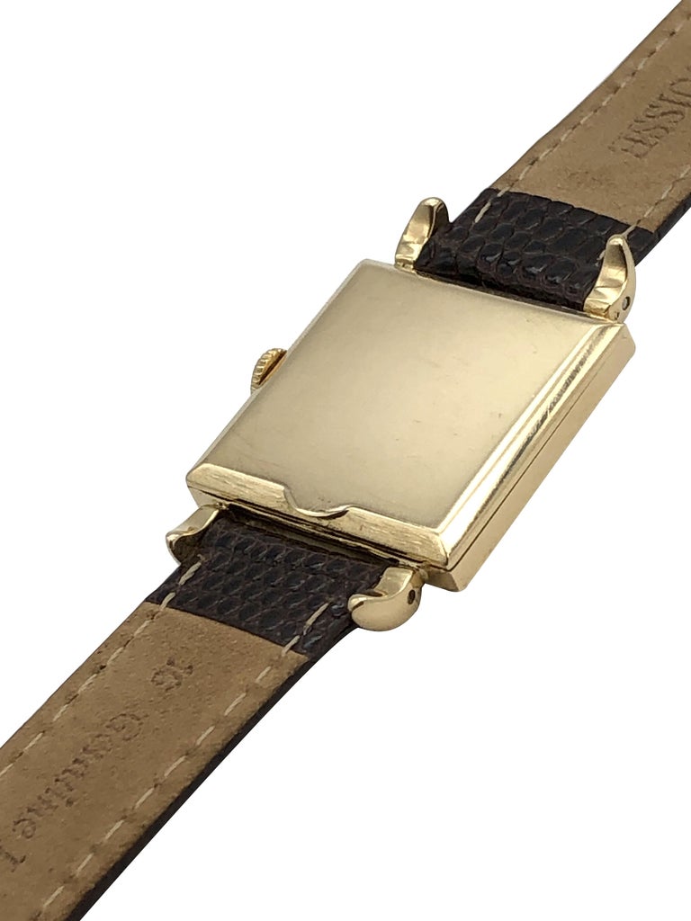 C.H. Meylan for Tiffany and Co. Antique Gents Yellow Gold Wrist Watch ...
