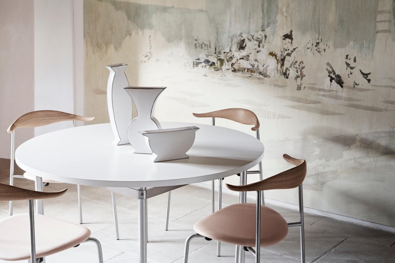 Customizable CH88P Dining Chair in Oak Smoked Stain with Steel Base by ...