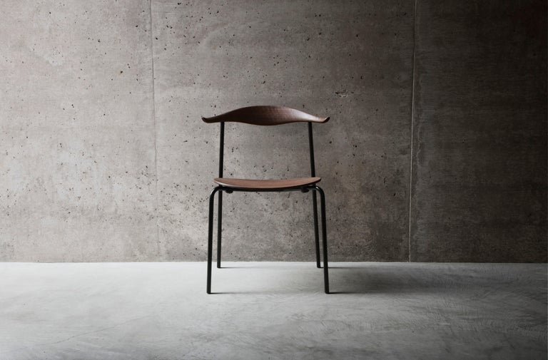 CH88T Dining Chair in Oak Oil and Black Powder Coated Steel Base by ...