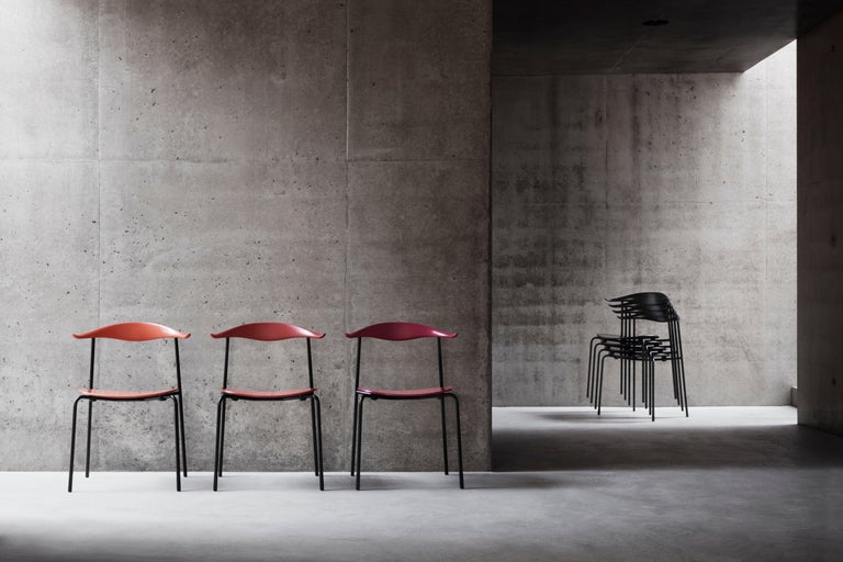 CH88T Dining Chair in Oak Oil and Black Powder Coated Steel Base by ...