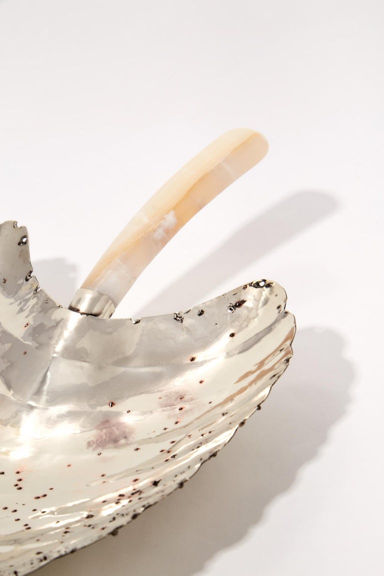 Chaco Leaf Small Tray, Cream Onyx Stone and Alpaca Silver For Sale at ...