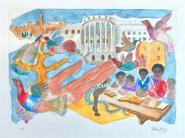 Chaim Gross - OPERATION MOSES Signed Lithograph, Historic 1984 Airlift ...