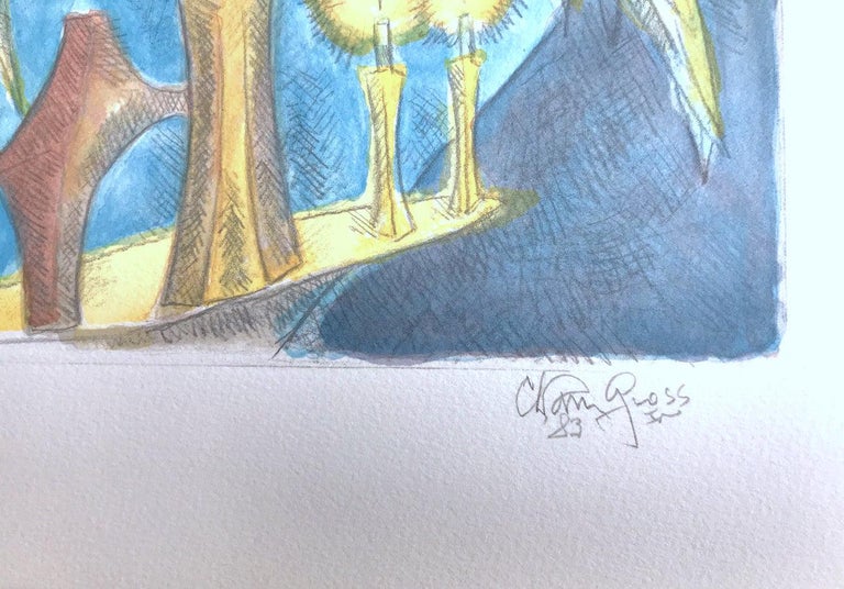Chaim Gross - SABBATH ANGELS Signed Lithograph, Watercolor Portrait ...