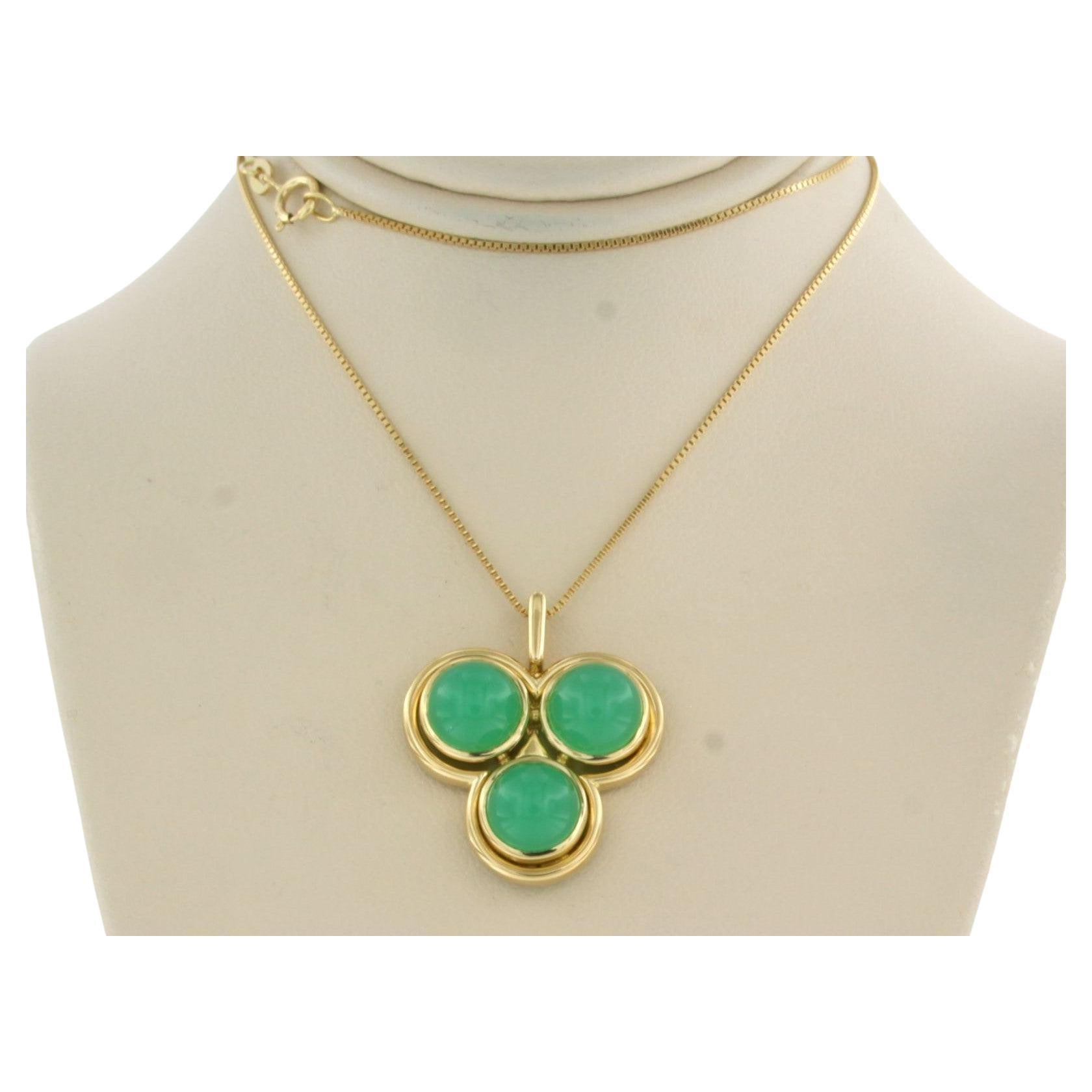 Chain and pendant set with Sapphire and diamonds 18k yellow gold For ...