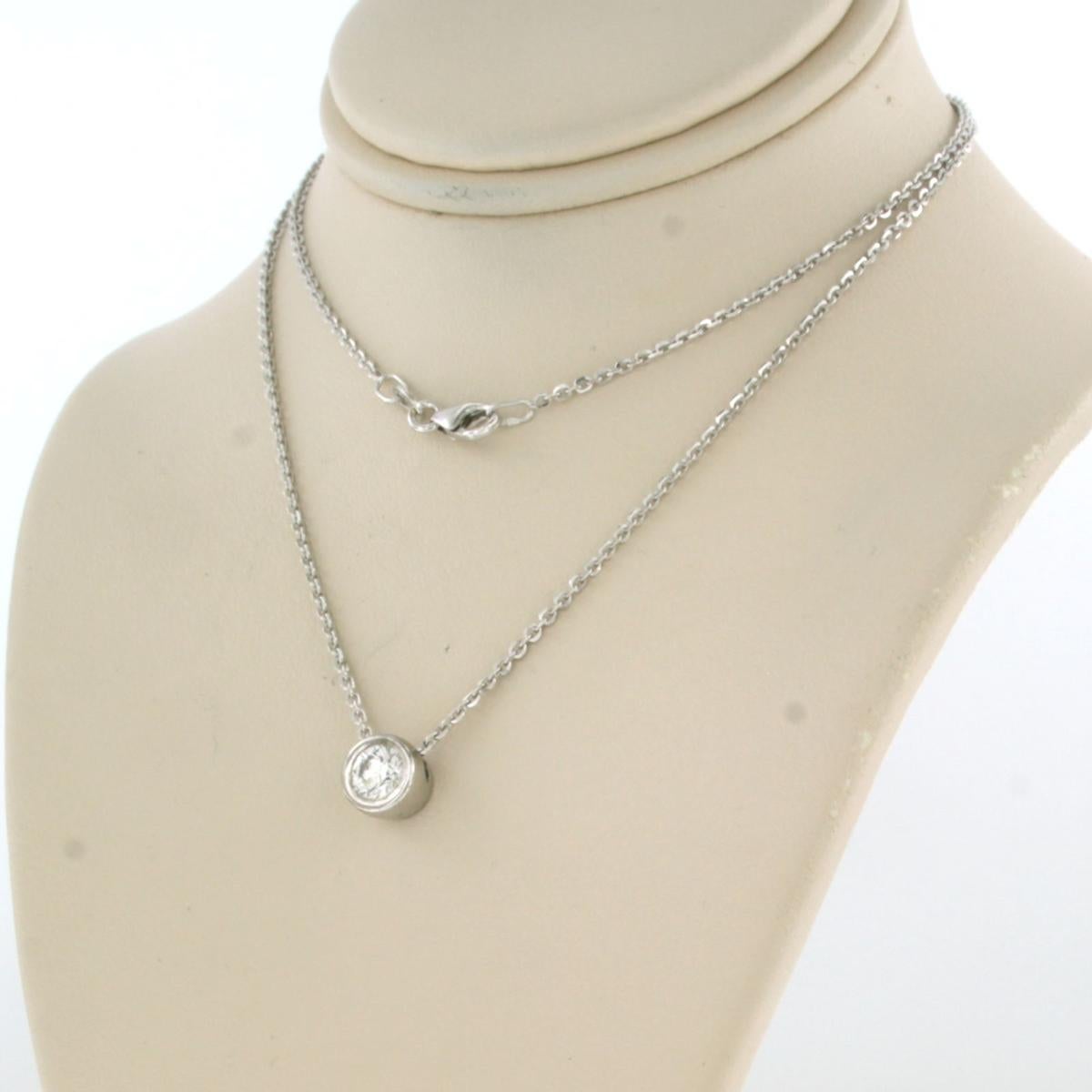 Chain and pendant set with diamond 18k white gold For Sale at 1stDibs