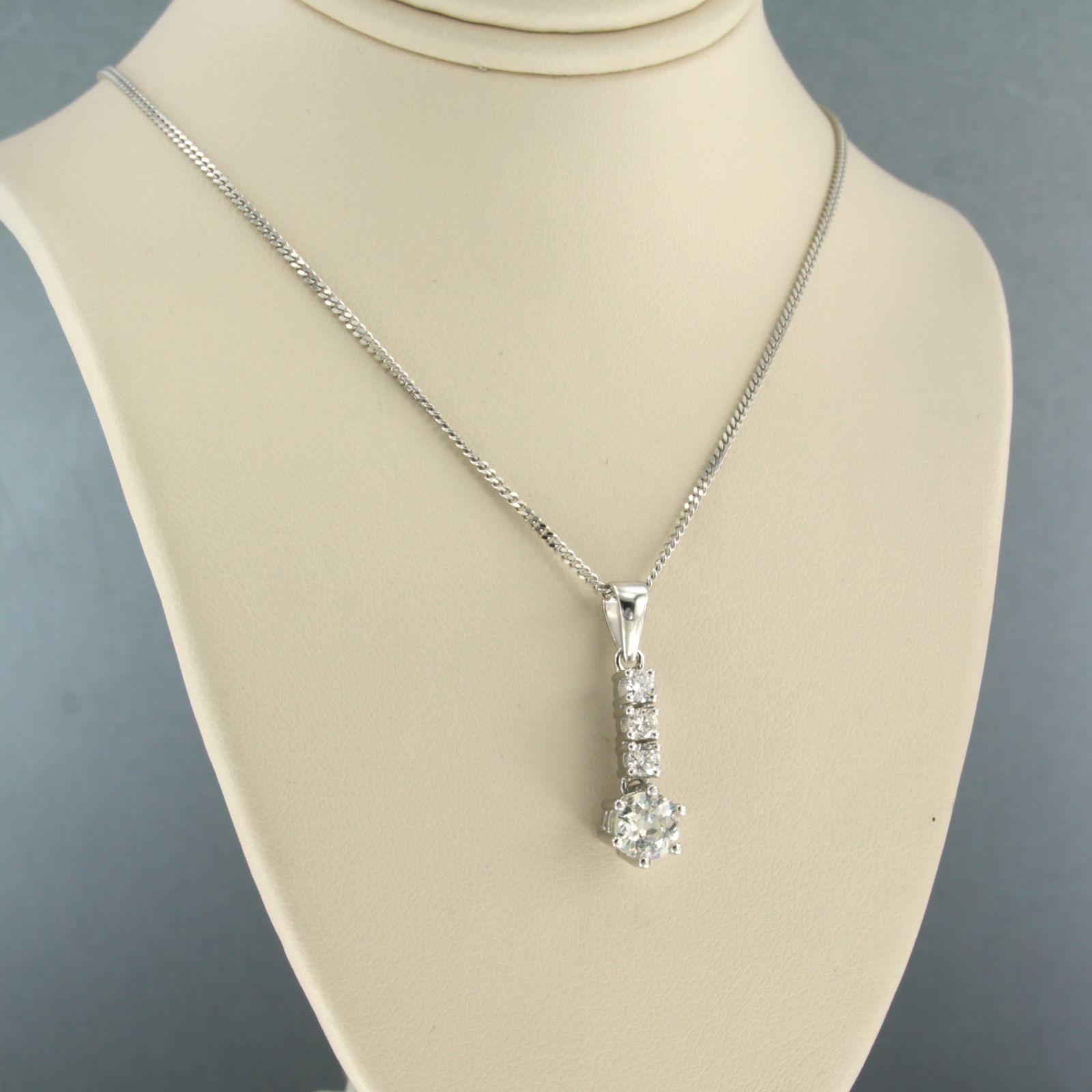 chain and pendant set with diamonds 14k and 18k white gold For Sale at ...
