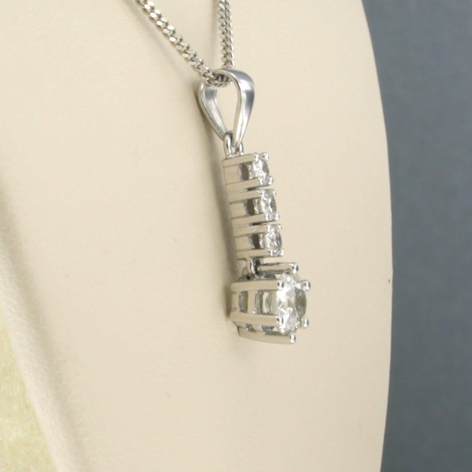 chain and pendant set with diamonds 14k and 18k white gold For Sale at ...