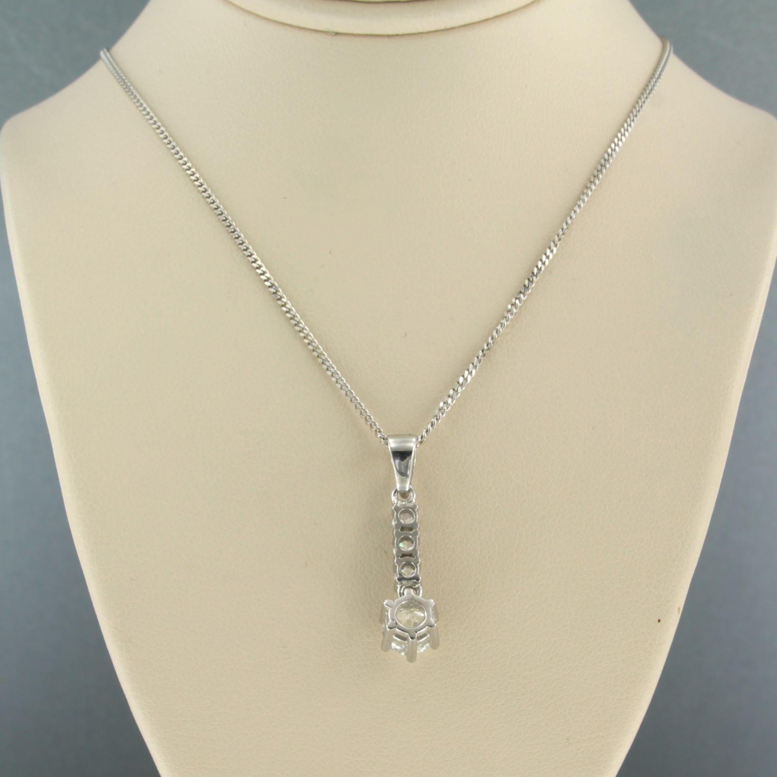chain and pendant set with diamonds 14k and 18k white gold For Sale at ...
