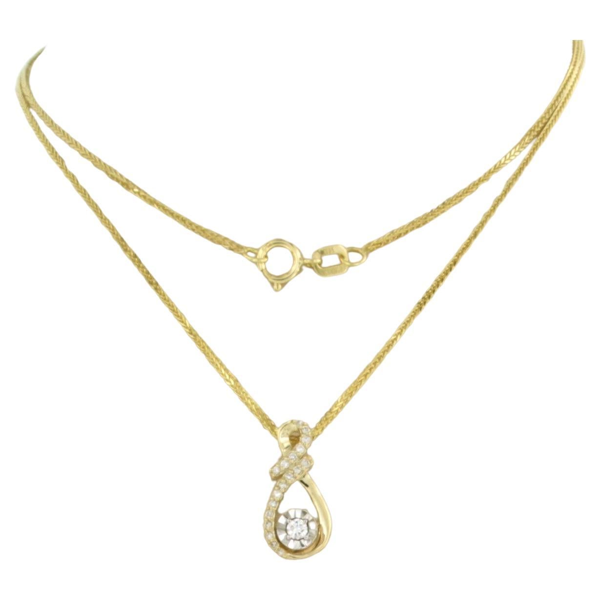 chain and pendant set with diamonds 14k gold For Sale at 1stDibs