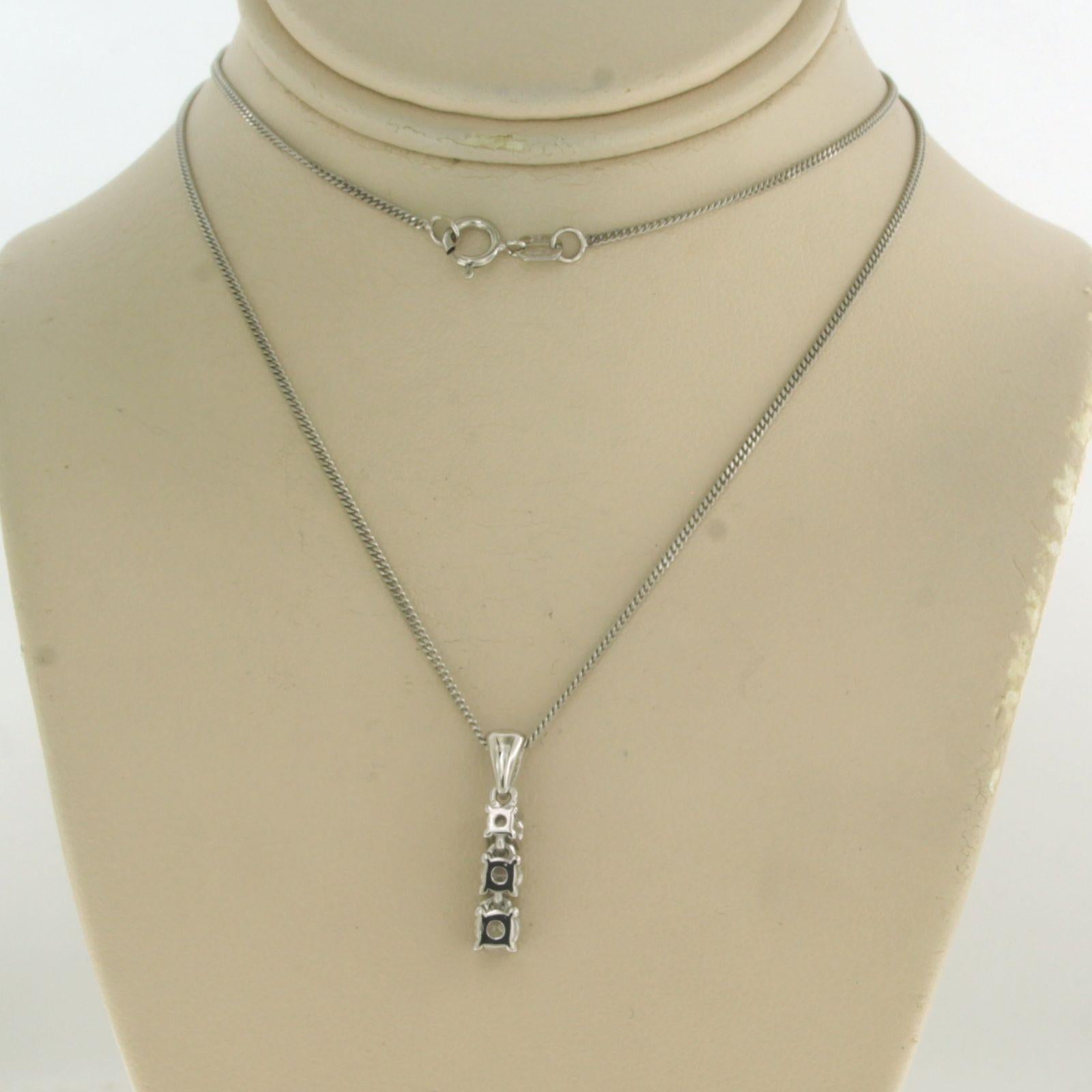 Chain and pendant set with diamonds 14k white gold For Sale at 1stDibs