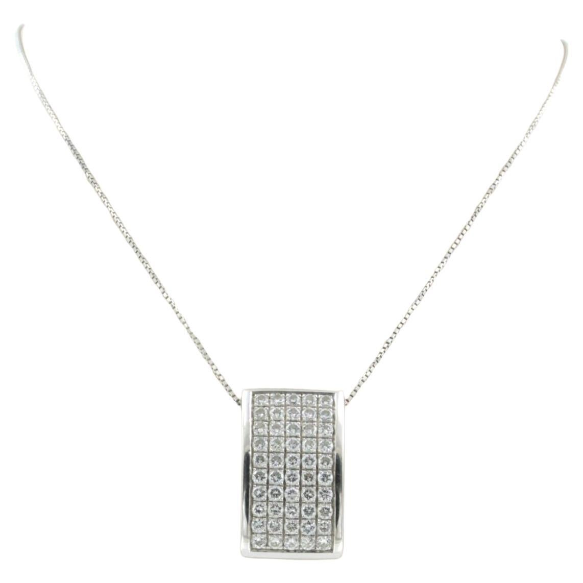 Statement Tanzanite Diamond Chain Necklace 18k White Gold, Bridesmaid ...