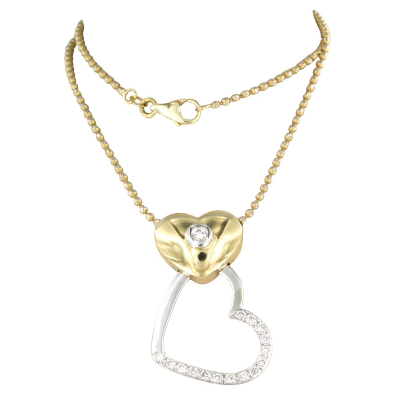 chain and pendant set with diamonds 14k and 18k white gold For Sale at ...