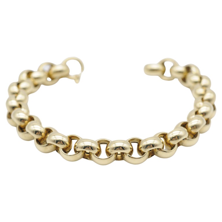 chain link bracelet, 14k yellow gold For Sale at 1stDibs