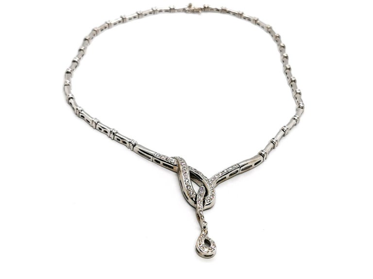 Chain Necklace White Gold Diamond For Sale at 1stDibs