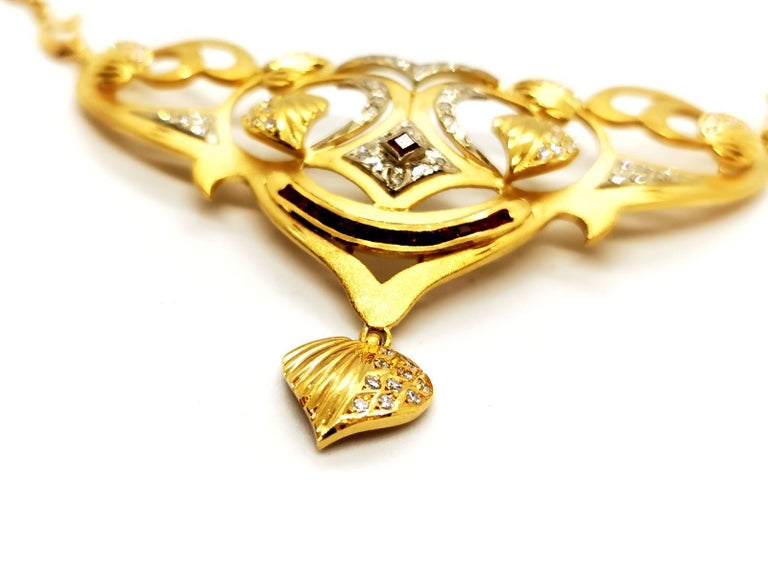Chain Necklace Yellow Gold Diamond For Sale at 1stDibs