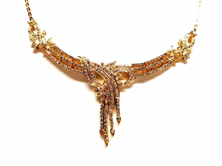 Chain Necklace Yellow Gold Diamond For Sale at 1stDibs