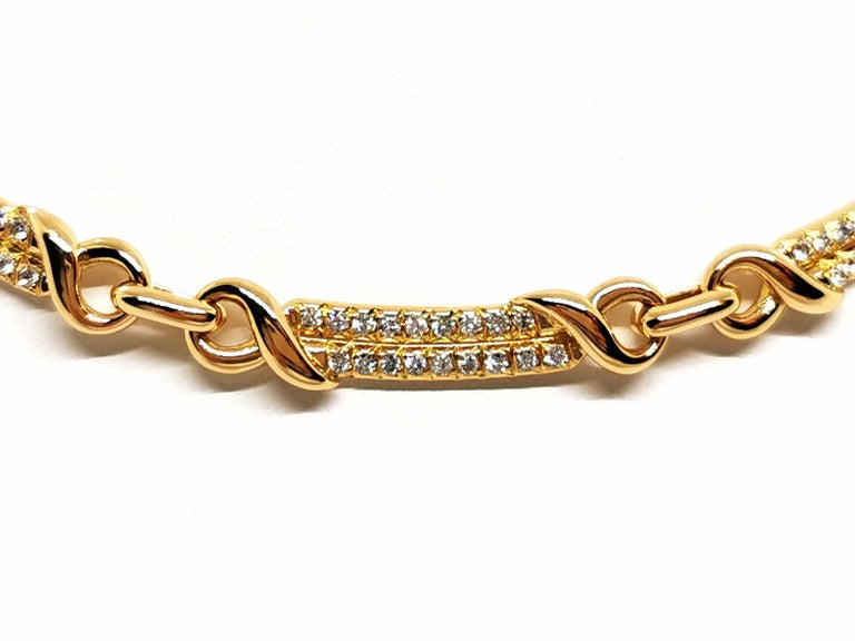 Chain Necklace Yellow Gold Diamond For Sale at 1stDibs