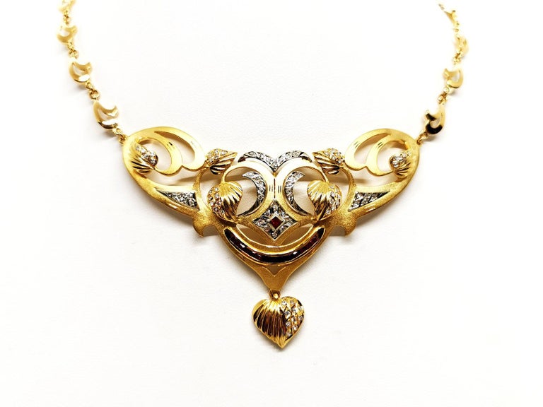 Chain Necklace Yellow Gold Diamond For Sale at 1stDibs
